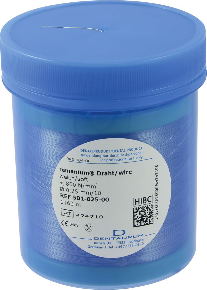 remanium® ligature wire, round 0.25 mm / 10, soft, length 1160 m ...