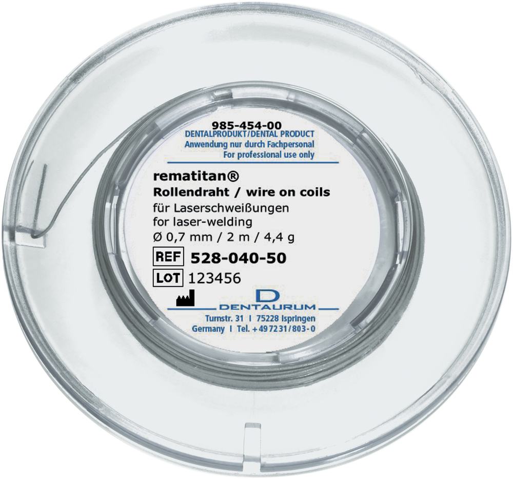 rematitan® wire on coil Ti, round, ø 0.7 mm - DENTAURUM USA eShop